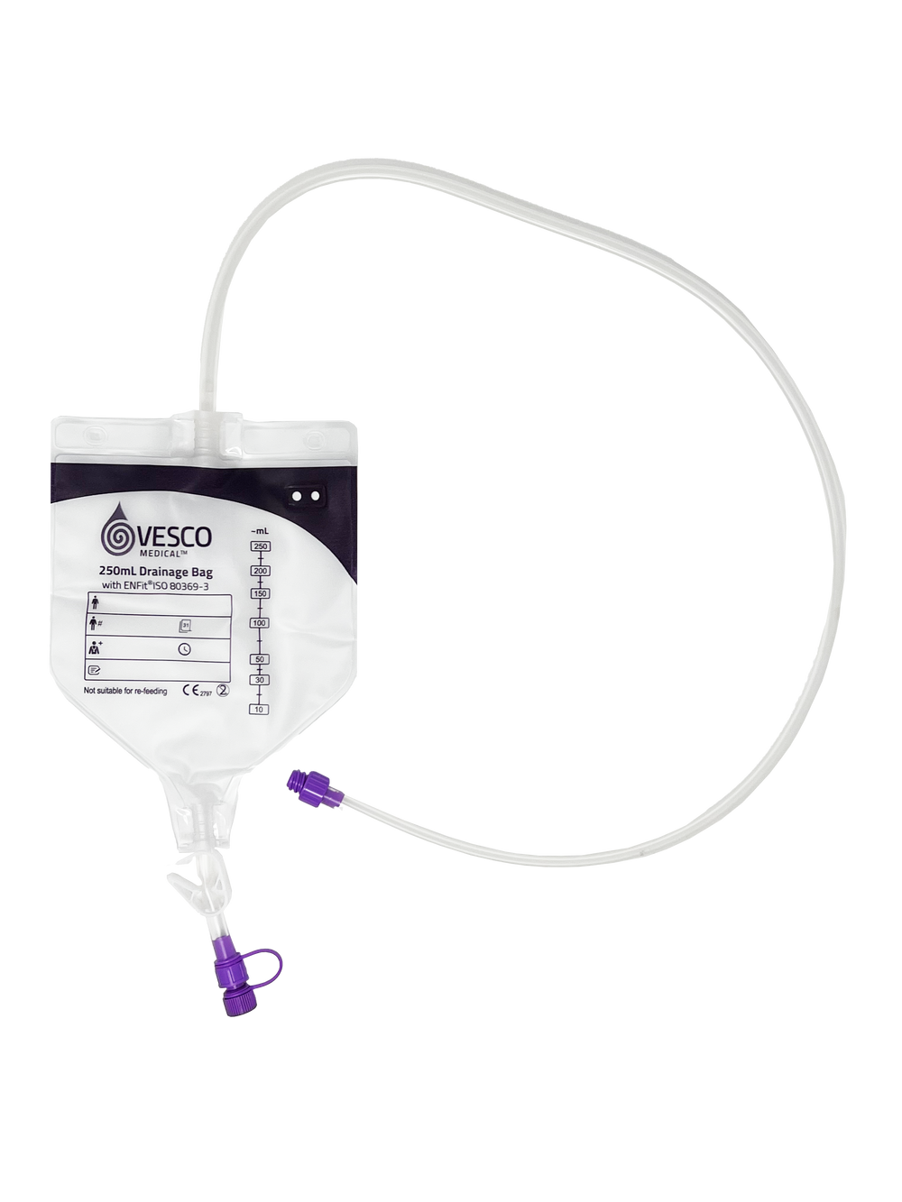 Vesco Medical Enteral Drainage Bag with ENFit Connector (Sterile) - 1p