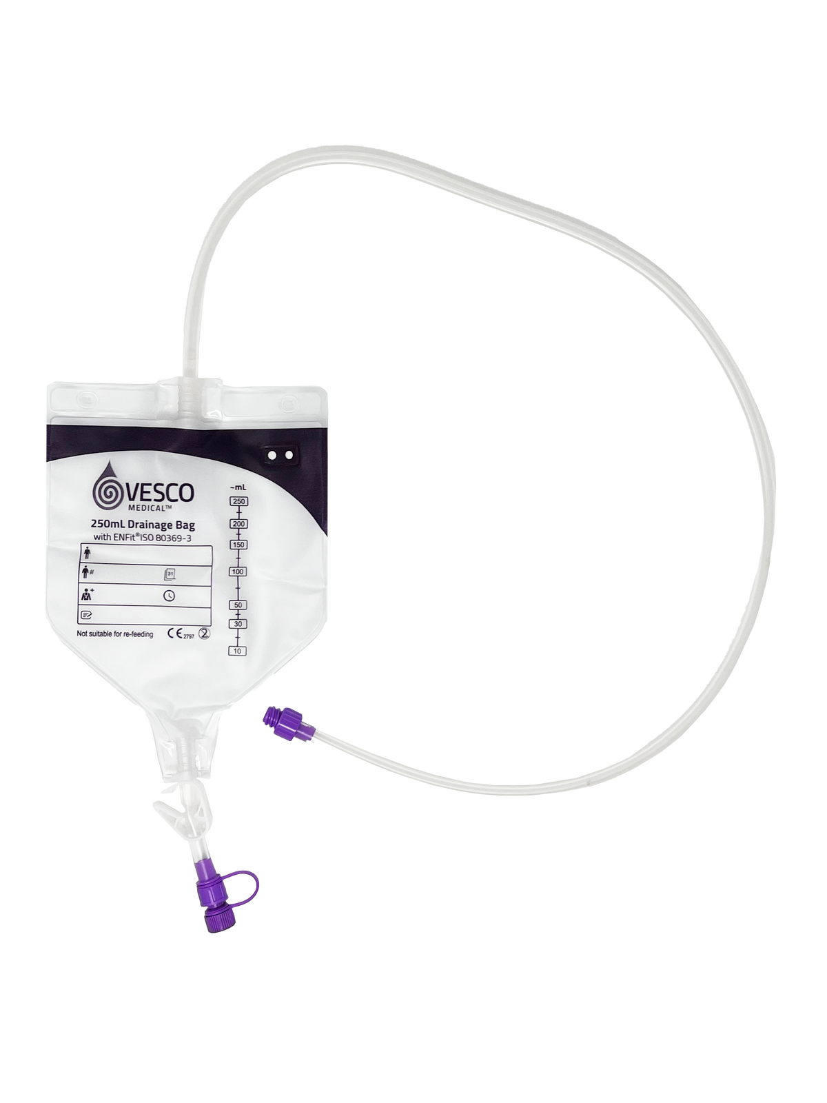 Vesco Medical Enteral Drainage Bag with ENFit Connector (Sterile) - 1p